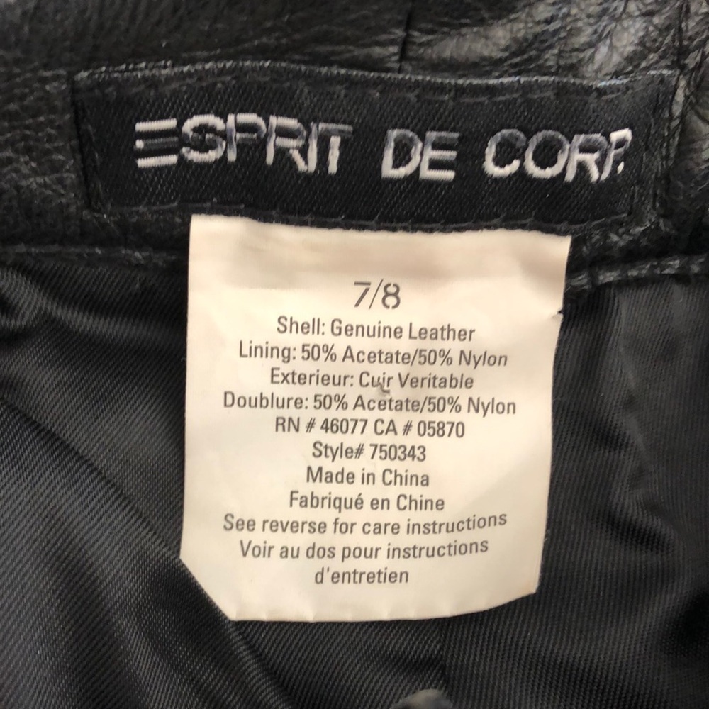 Vintage Espirit De Corp Leather Pants - Gem